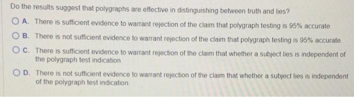 Solved The table below includes results from polygraph (lie | Chegg.com