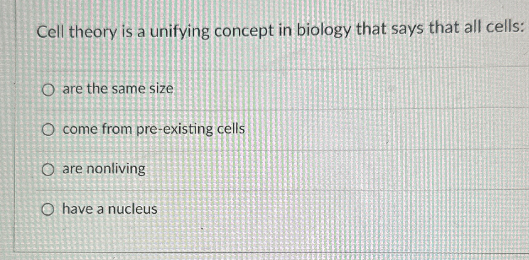 Solved Cell theory is a unifying concept in biology that | Chegg.com
