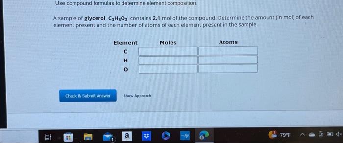 Solved Use compound formulas to determine element | Chegg.com