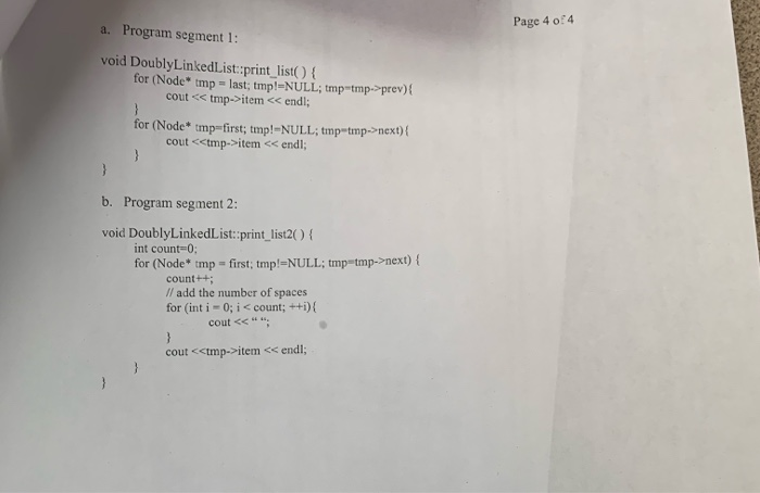 Solved 3. Time complexity and doubly linked list 1) | Chegg.com