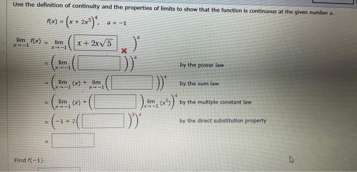 Solved Use the definition of continuity and the properties | Chegg.com