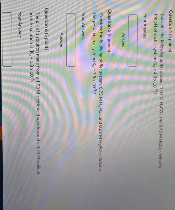 Solved Question 4 (5 points) Consider the following buffer | Chegg.com