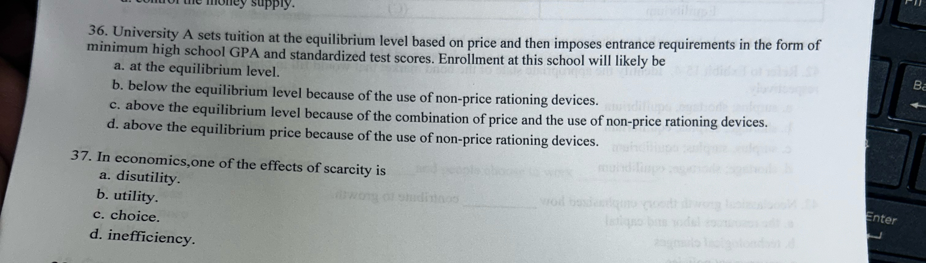 Solved University A sets tuition at the equilibrium level | Chegg.com