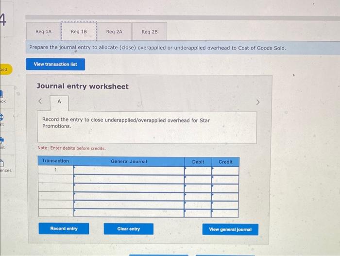 Solved Star Promotions 1-a. Determine whether overhead is | Chegg.com