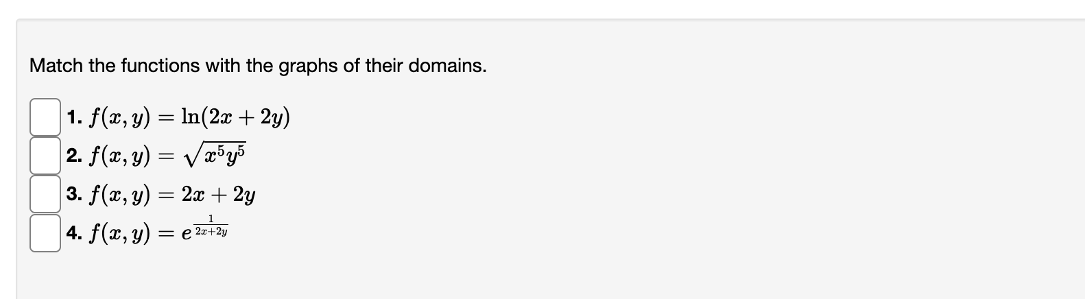 Solved Match the functions with the graphs of their | Chegg.com