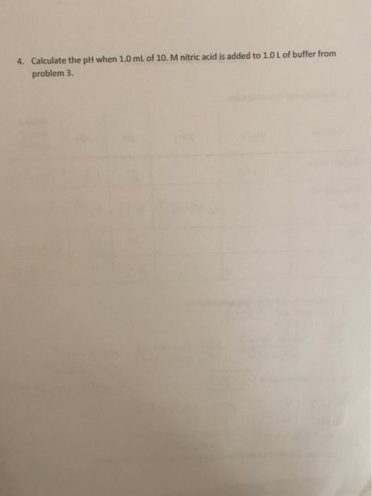 Solved Buffer and pH Calculations 1. Complete the following | Chegg.com
