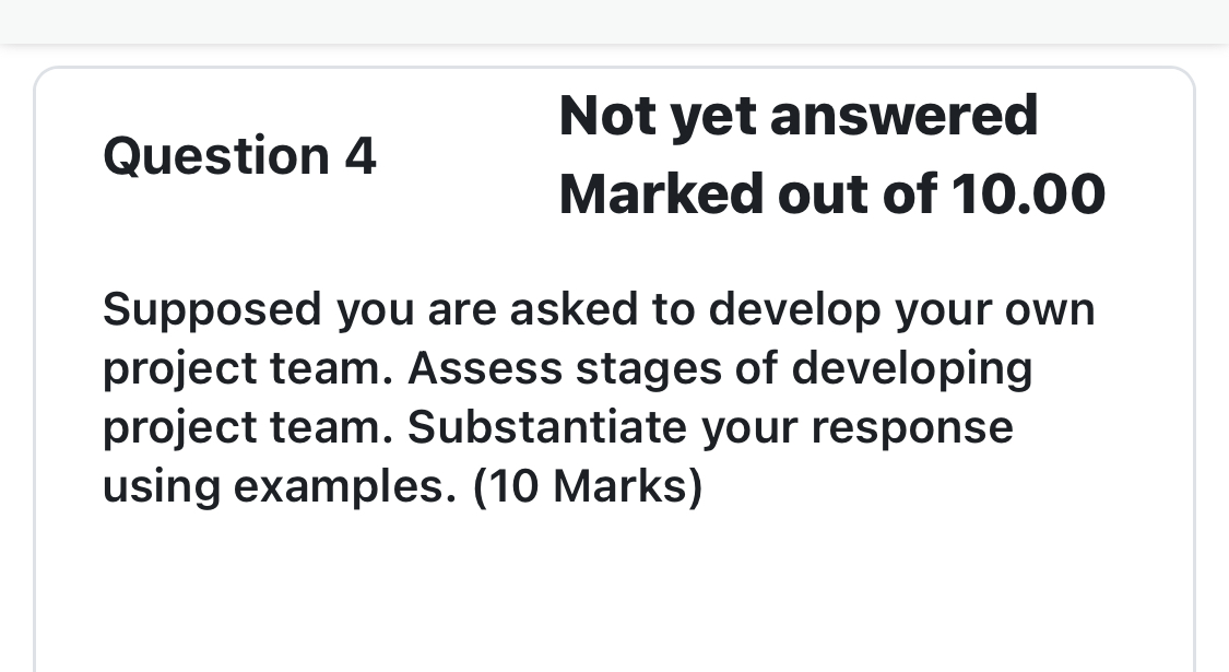 Solved Question 4Not yet answeredMarked out of 10.00Supposed | Chegg.com