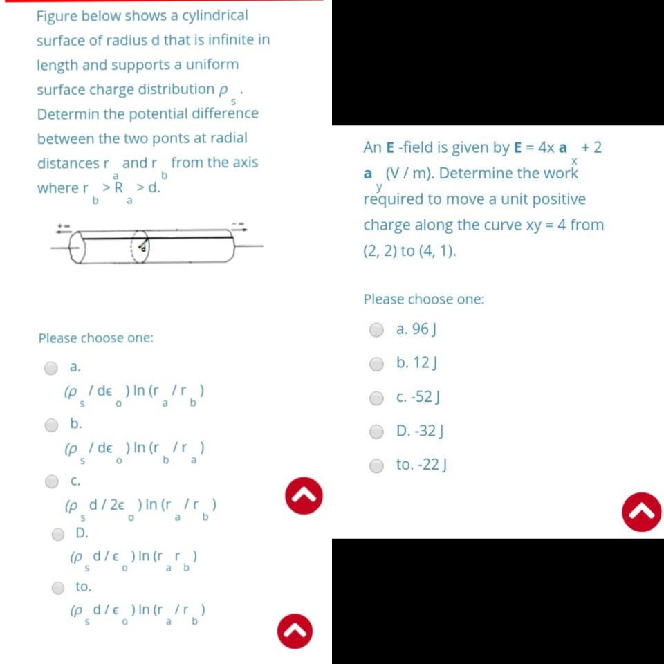 Solved Figure below shows a cylindrical surface of radius d | Chegg.com