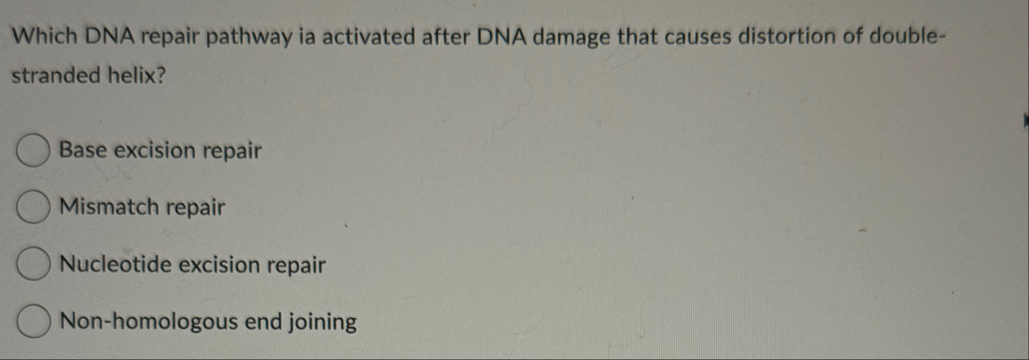 Solved Which DNA repair pathway ia activated after DNA | Chegg.com