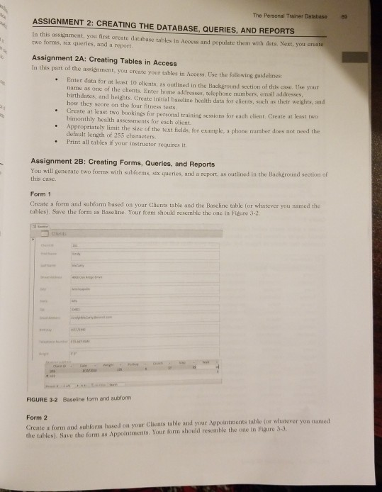 The Personal Trainer Database BO ASSIGNMENT 2: | Chegg.com