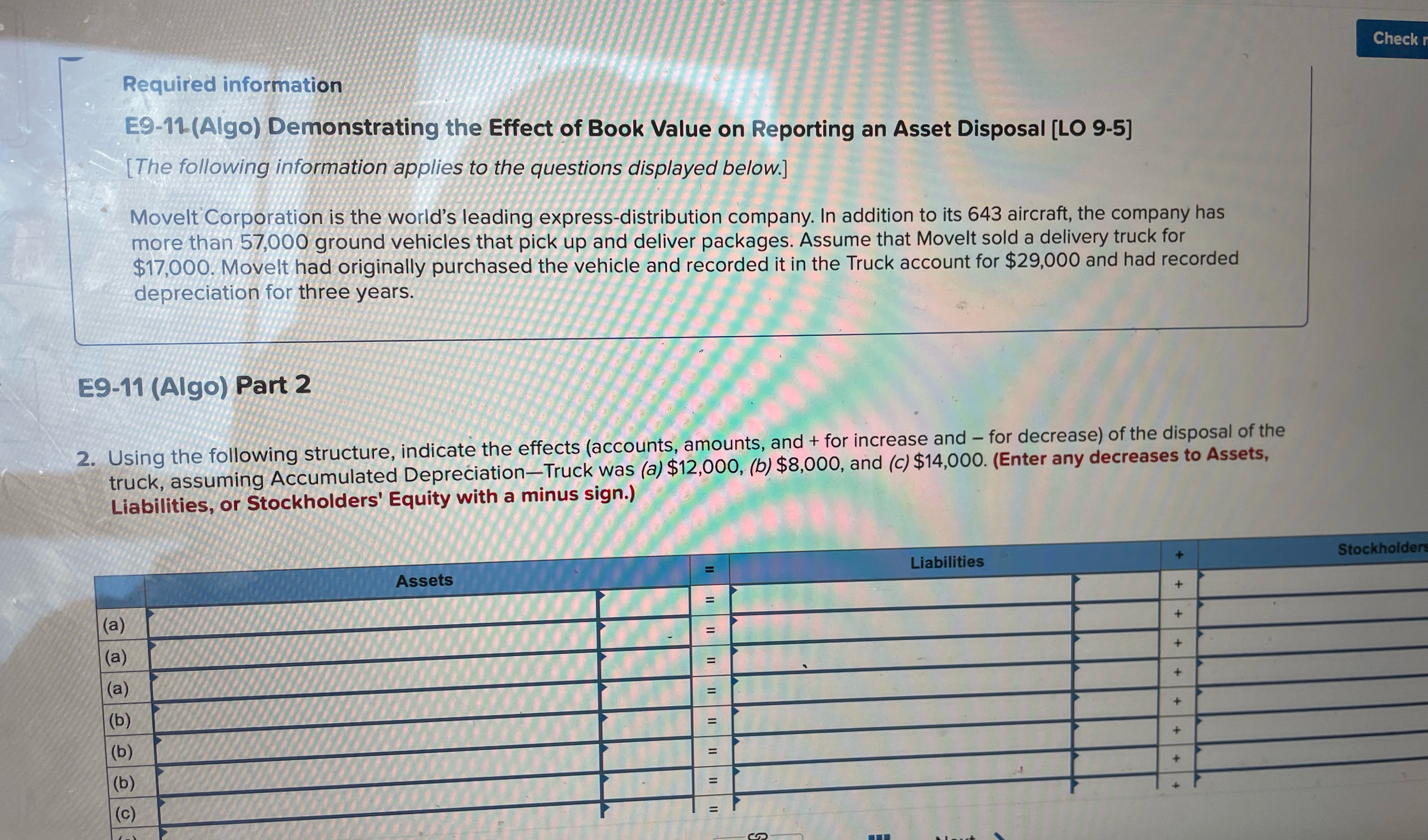 Solved Required informationE9-11 (Algo) ﻿Demonstrating the | Chegg.com