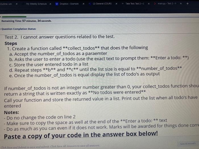 Solved Test 2. I cannot answer questions related to the | Chegg.com