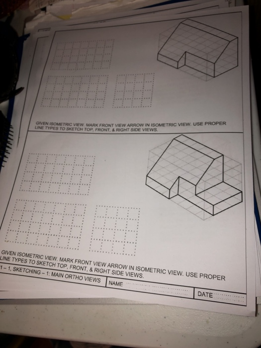 Solved GIVEN ISOMETRIC VIEW, MARK FRONT VIEW ARROW IN | Chegg.com