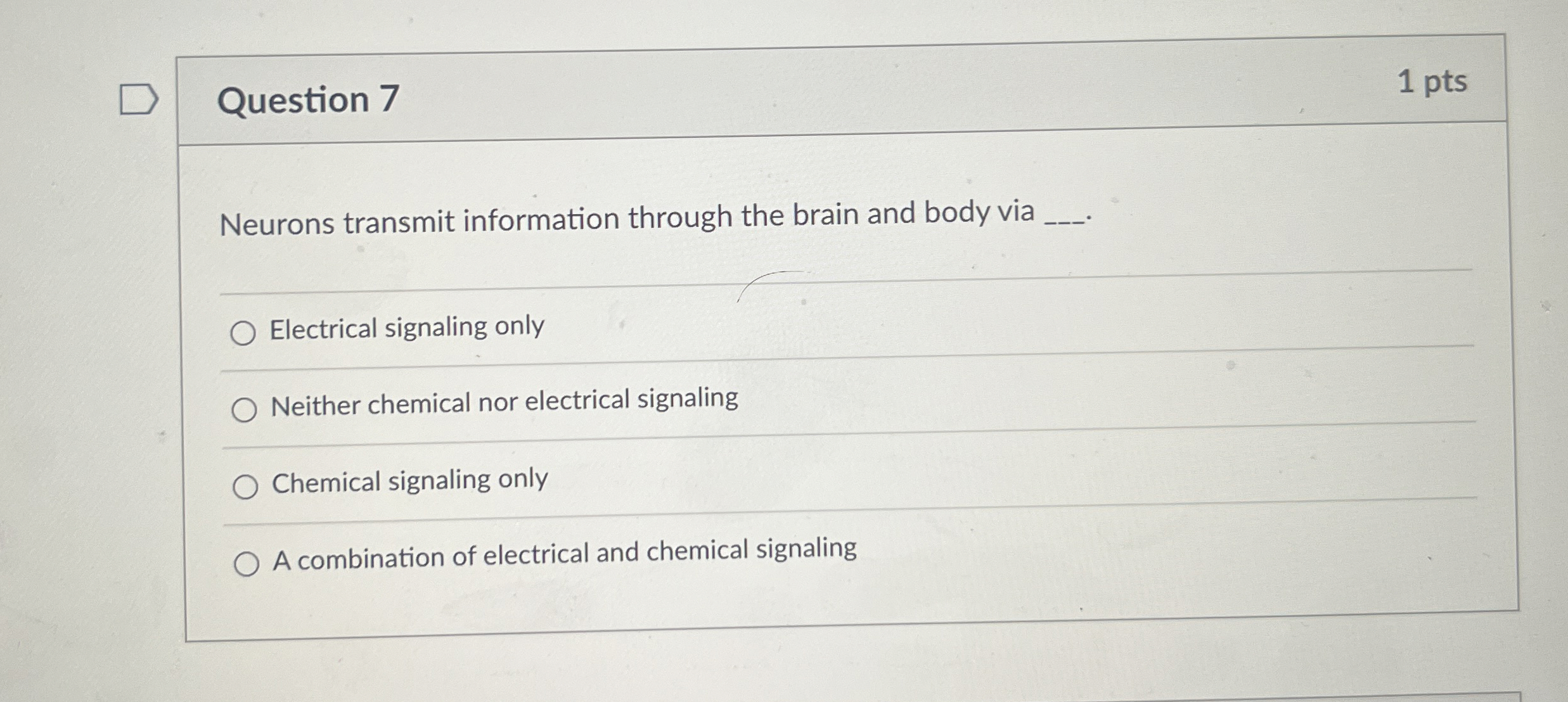 Solved Question 71 ﻿ptsNeurons transmit information through | Chegg.com