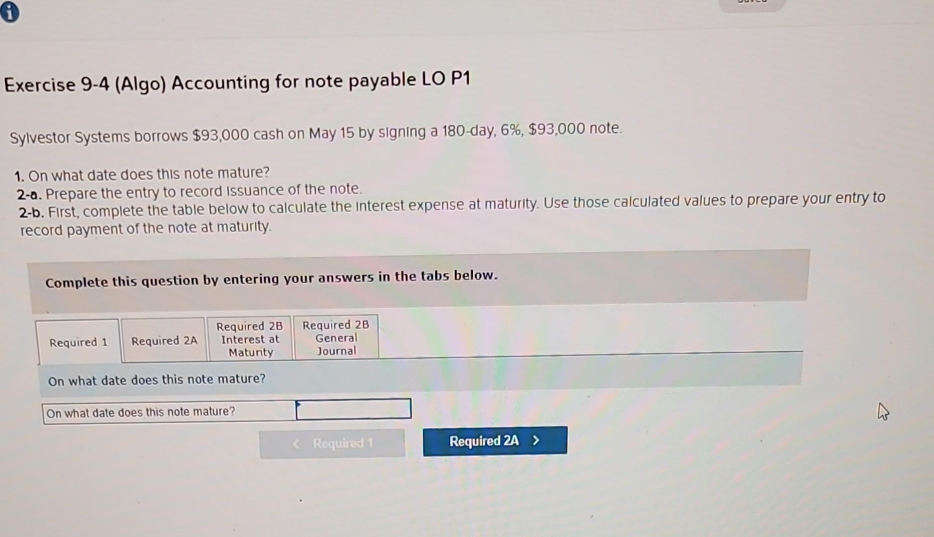 Solved Exercise 9-4 (Algo) Accounting for note payable LO P1 | Chegg.com