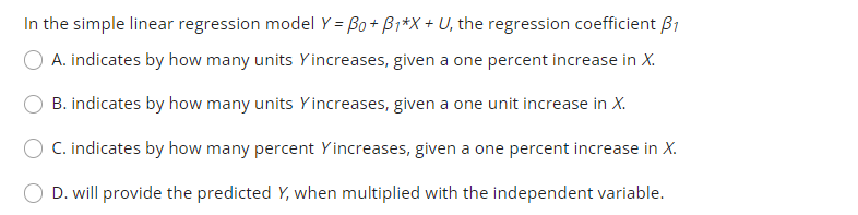 Solved = In the simple linear regression model Y = Bo+By+X + | Chegg.com