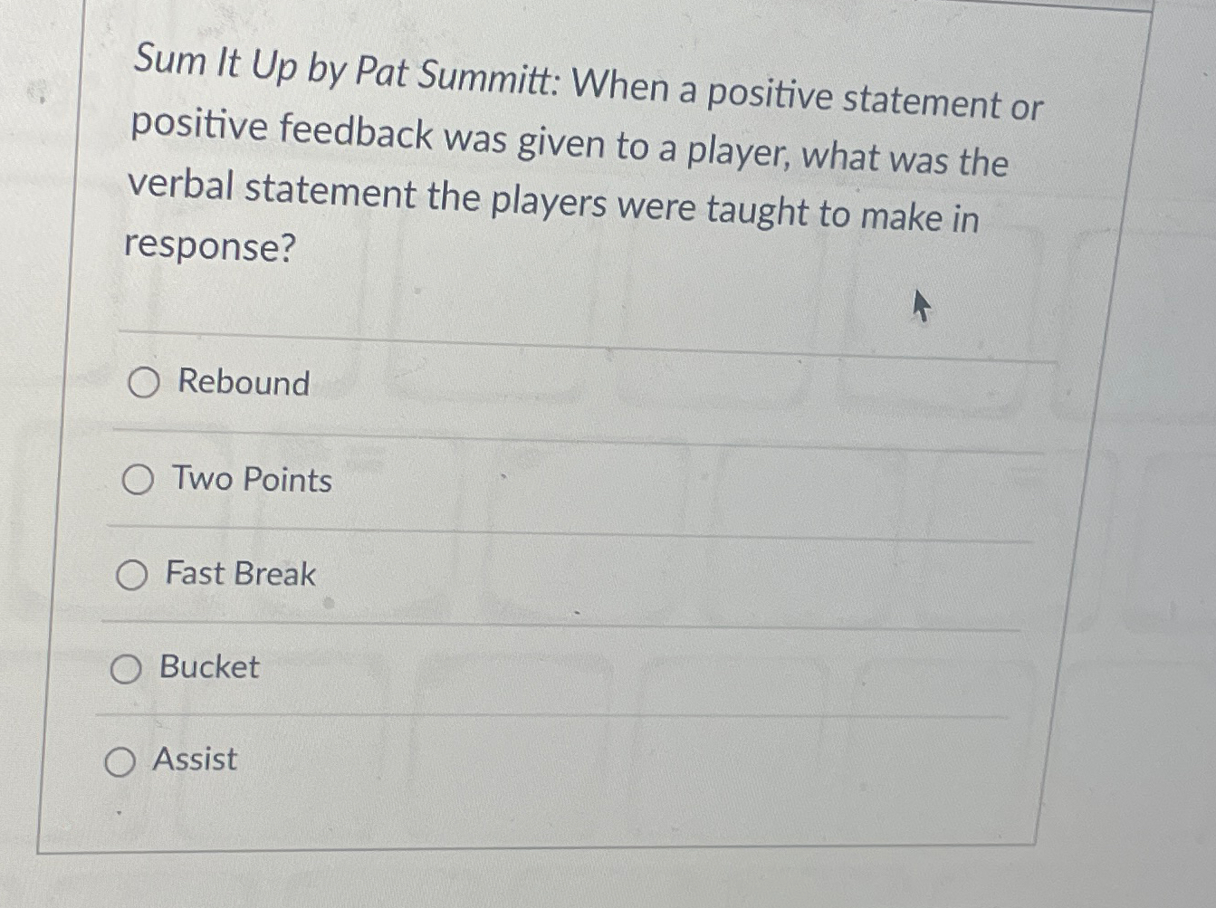 Solved Sum It Up by Pat Summitt: When a positive statement | Chegg.com