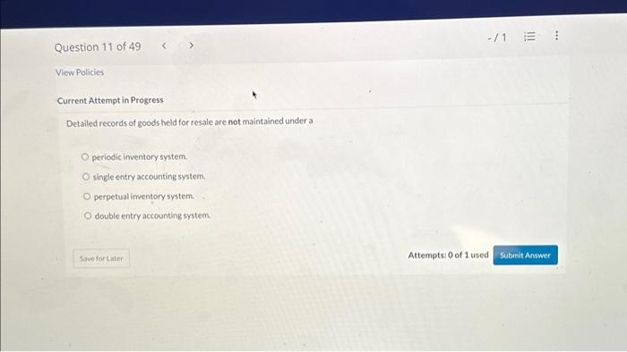 Solved detailed records of goods held for resale are not | Chegg.com
