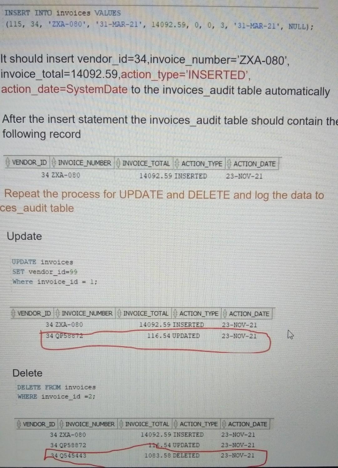 Solved PLI SQL - Triggers (After Trigger) Create a PL/SQL | Chegg.com
