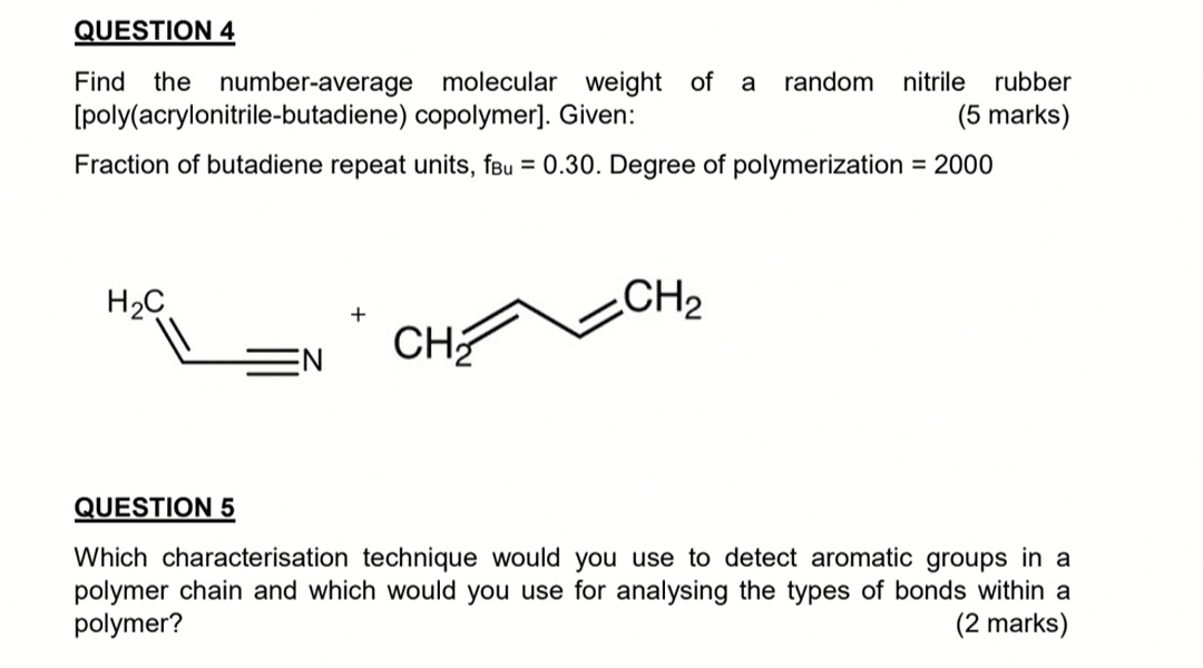 Solved Please help me with two of the following polymer | Chegg.com