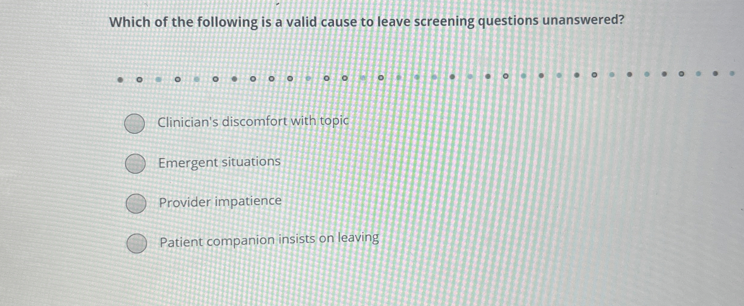 Solved Which of the following is a valid cause to leave | Chegg.com