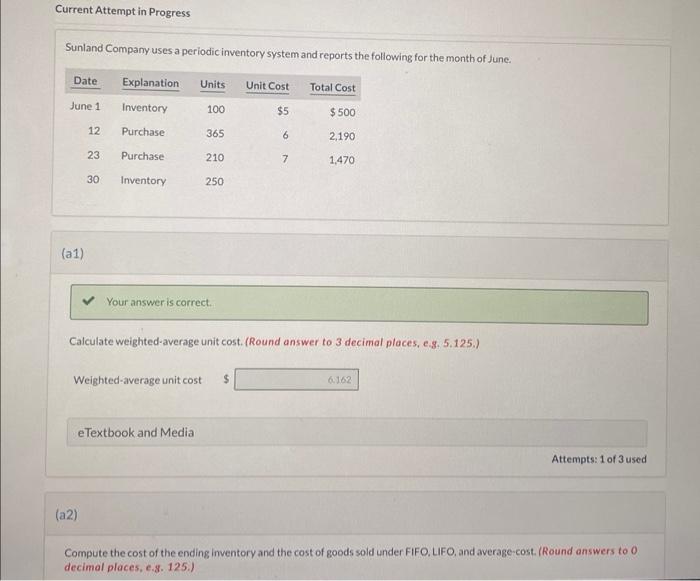 Solved Calculate weighted-average unit cost. (Round answer | Chegg.com