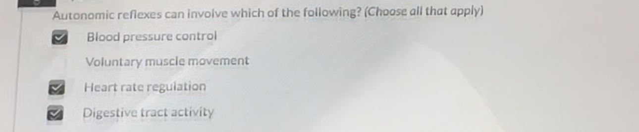 Solved Autonomic reflexes can involve which of the | Chegg.com
