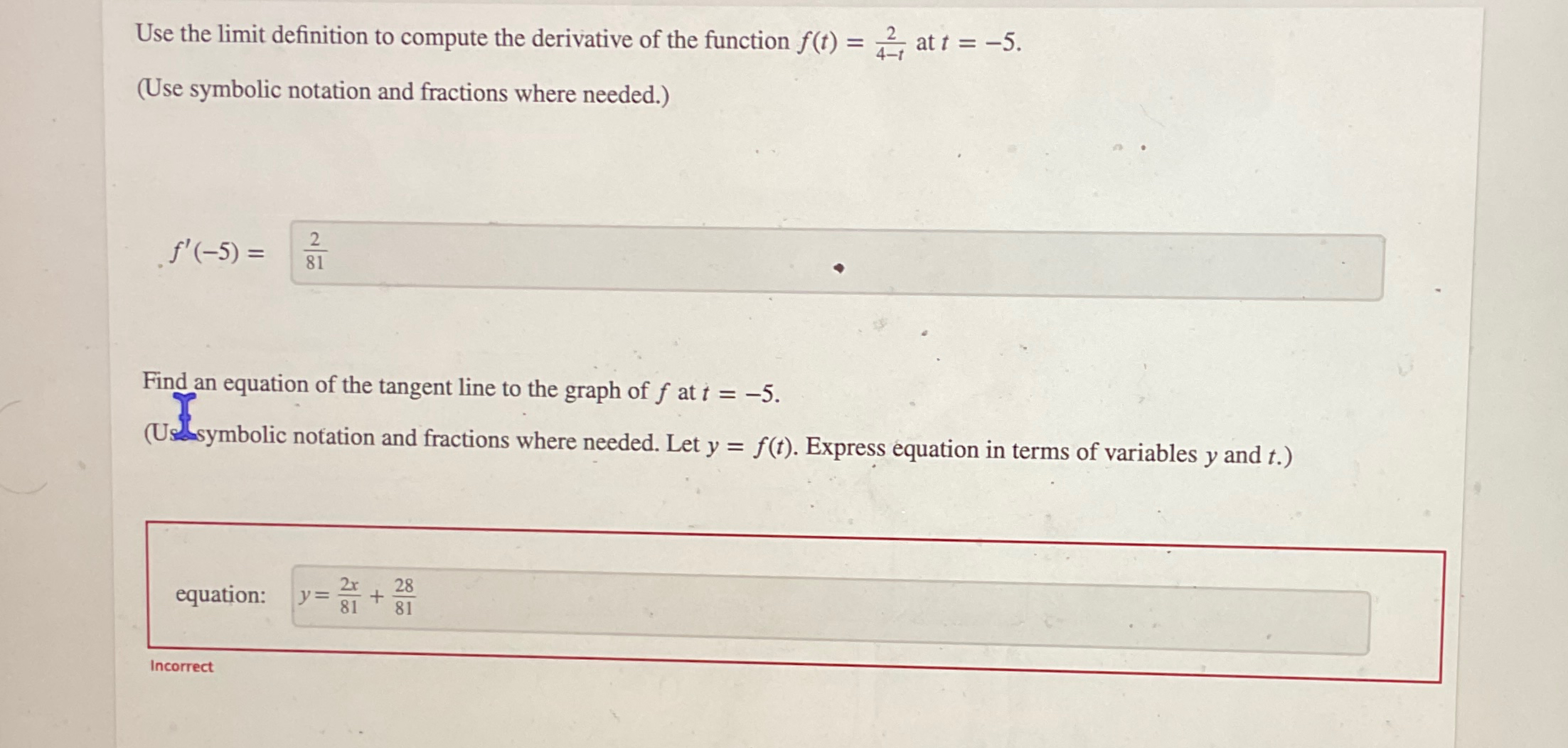 Solved Use the limit definition to compute the derivative of | Chegg.com