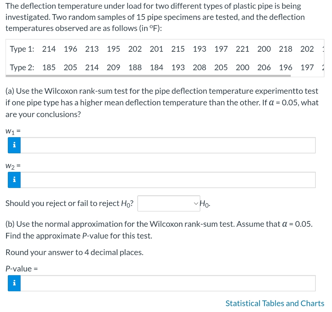 Solved The deflection temperature under load for two | Chegg.com