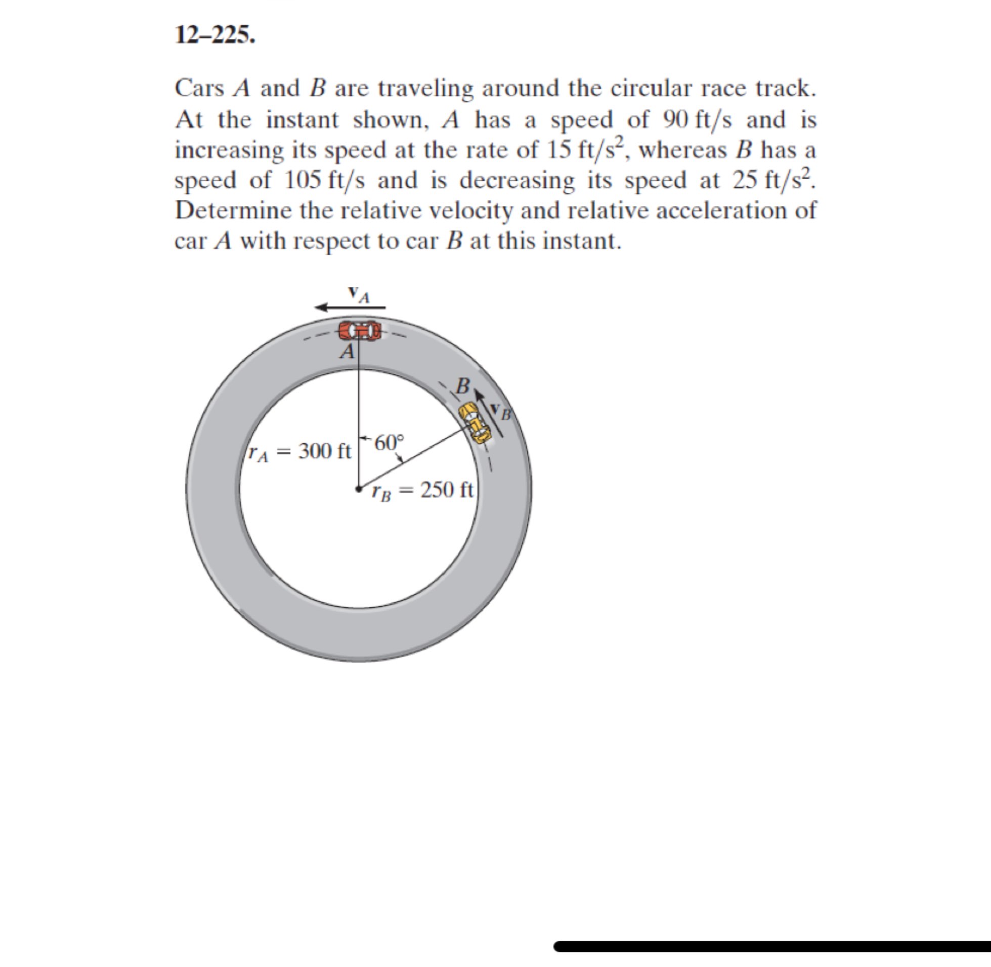 Solved 12-225. Cars A and B are traveling around the | Chegg.com