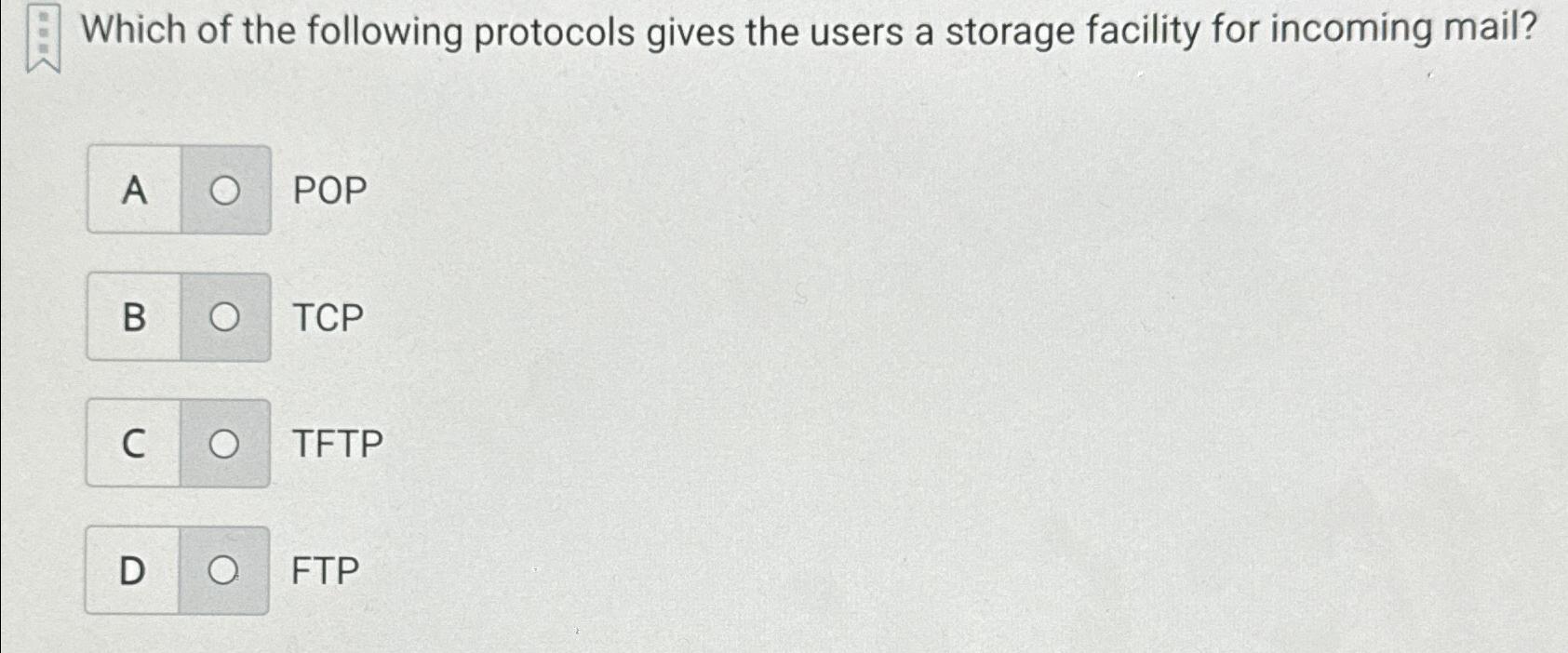 Solved Which of the following protocols gives the users a | Chegg.com