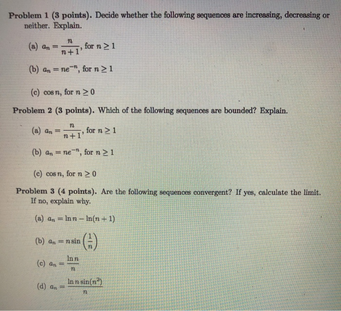 Solved Problem 1 3 Points Decide Whether The Following