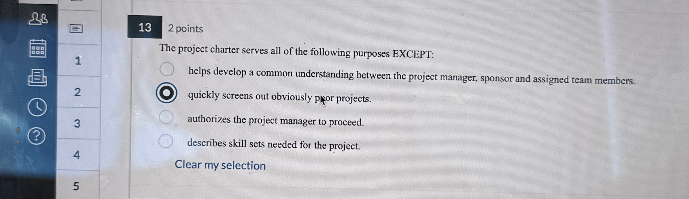 Solved 132 ﻿pointsThe project charter serves all of the | Chegg.com