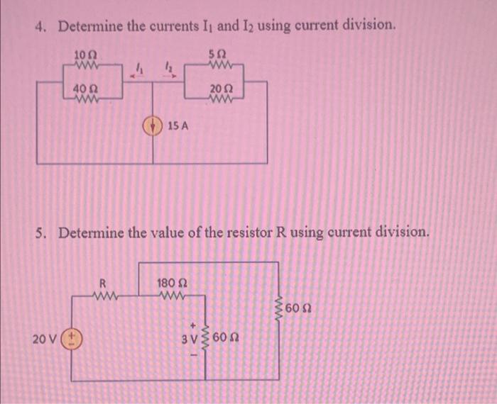 Solved 4. Determine the currents I1 and I2 using current | Chegg.com Solved 4. Determine the currents I1 and I2 using current | Chegg.com