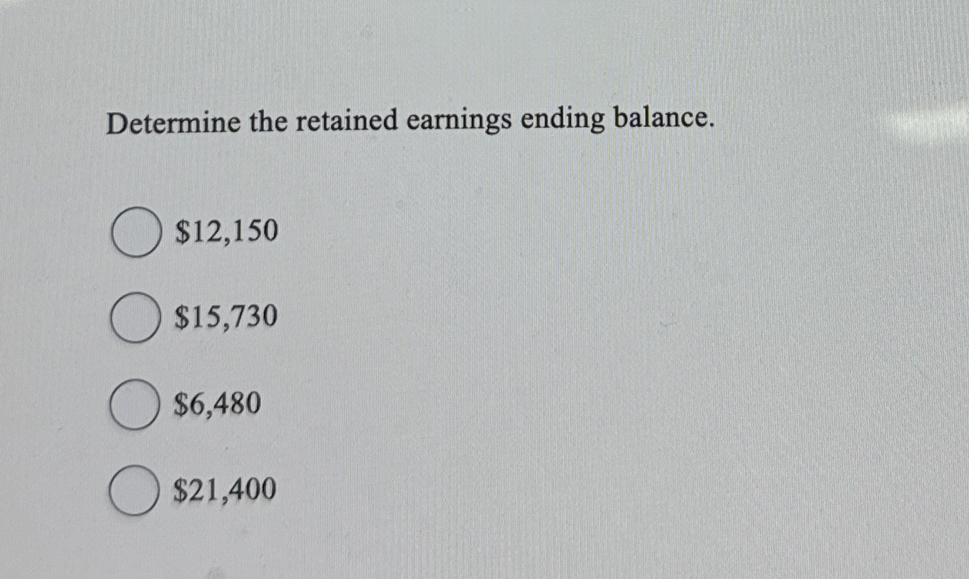 Solved Determine the retained earnings ending | Chegg.com