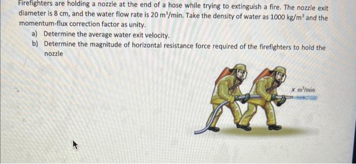Solved Firefighters are holding a nozzle at the end of a | Chegg.com