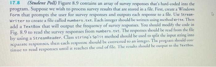 Solved 17.8 (Student Poll) Figure 8.9 contains an array of | Chegg.com