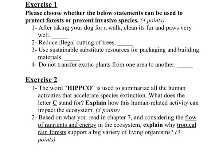 Solved Exercise 1 Please choose whether the below statements | Chegg.com