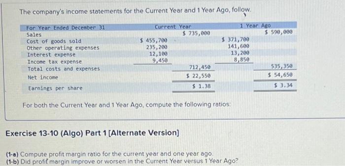 Solved Exercise 13-10 (Algo) Analyzing efficiency and | Chegg.com