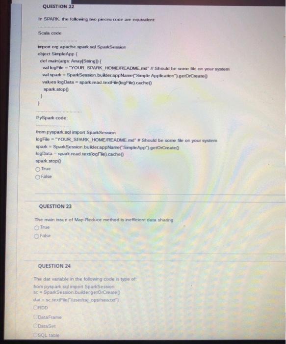 Solved In SPARK, the foBowng two pisces code are equinahort | Chegg.com