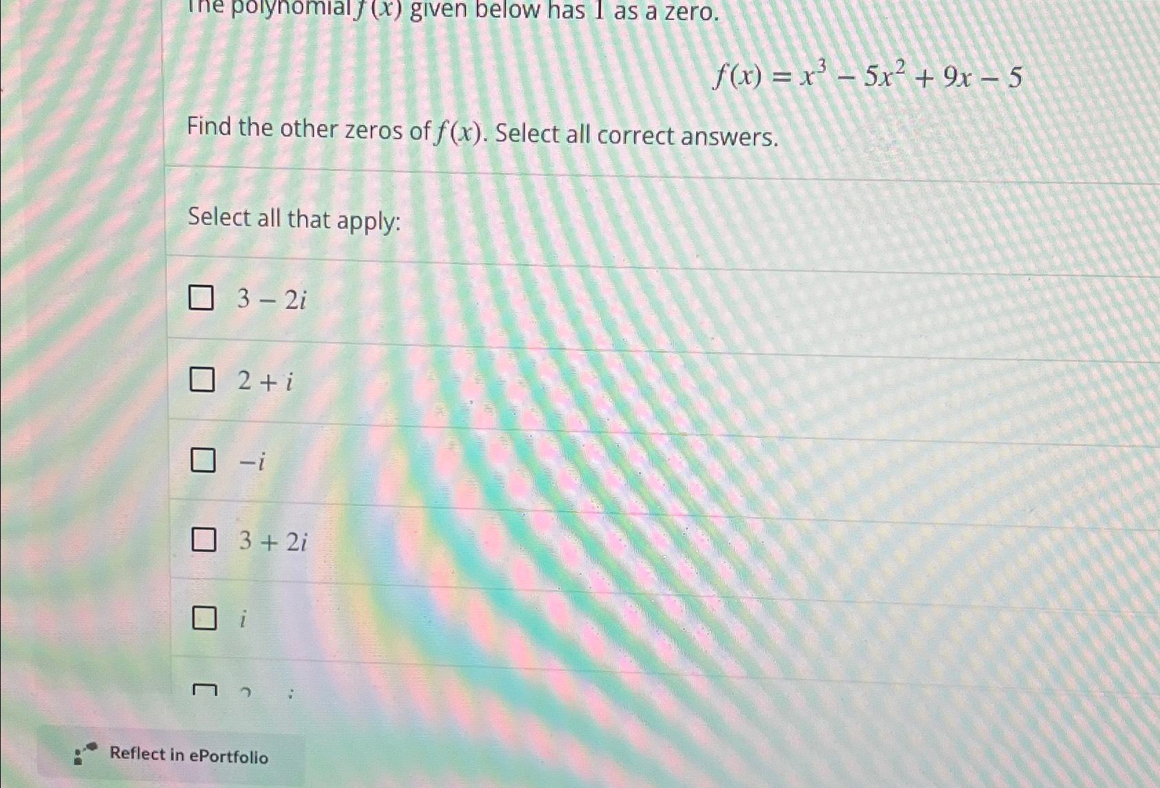 Solved f(x)=x3-5x2+9x-5Find the other zeros of f(x). ﻿Select | Chegg.com