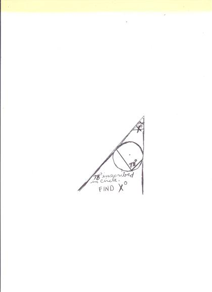 Solved 78 degrees inscribed in circle. Find X degrees as | Chegg.com