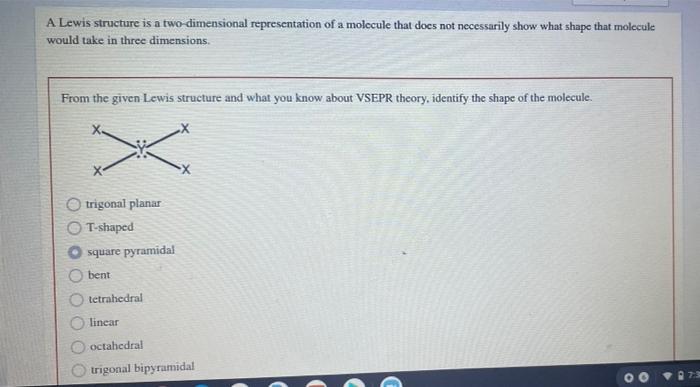 Solved A Lewis structure is a two-dimensional representation | Chegg.com