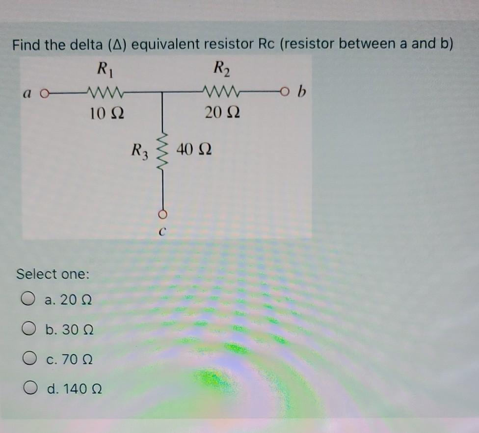 Solved Find the delta (Δ) equivalent resistor Rc (resistor | Chegg.com