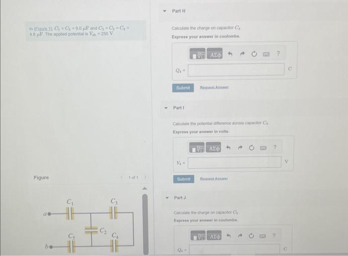 Solved In (Eigure 1), C₁ = C5 = 9.0 µF and C₂ = C3 = C4 = | Chegg.com