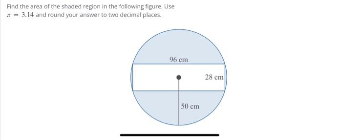 [Solved]: Find the area of the shaded region in the followin