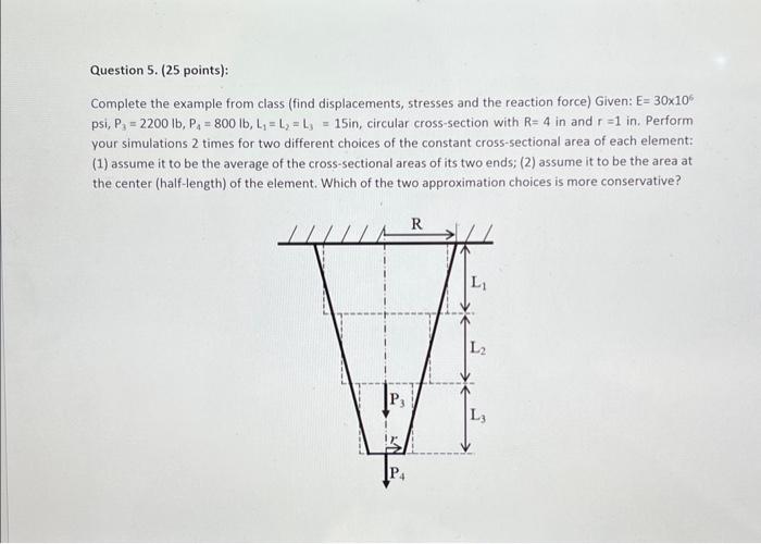 Solved Complete the example from class (find displacements, | Chegg.com