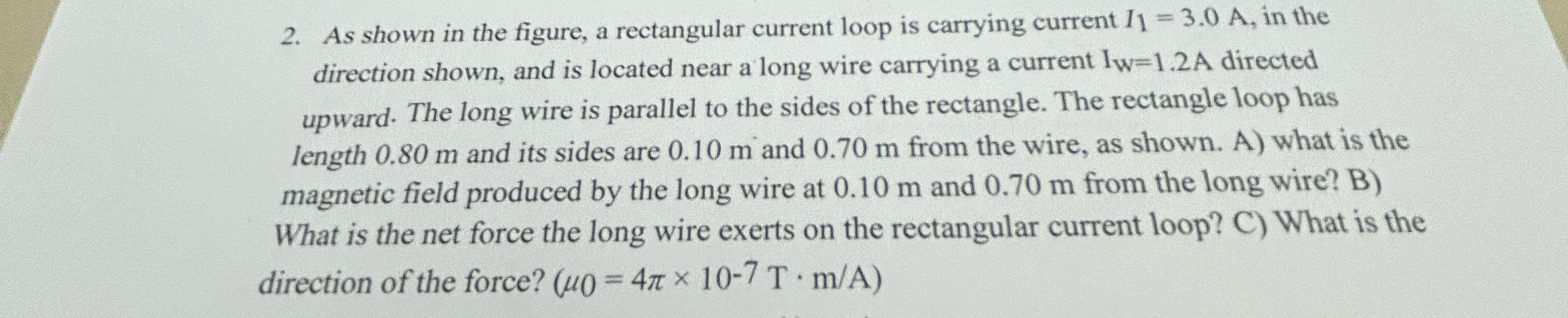 As shown in the figure, a rectangular current loop is | Chegg.com