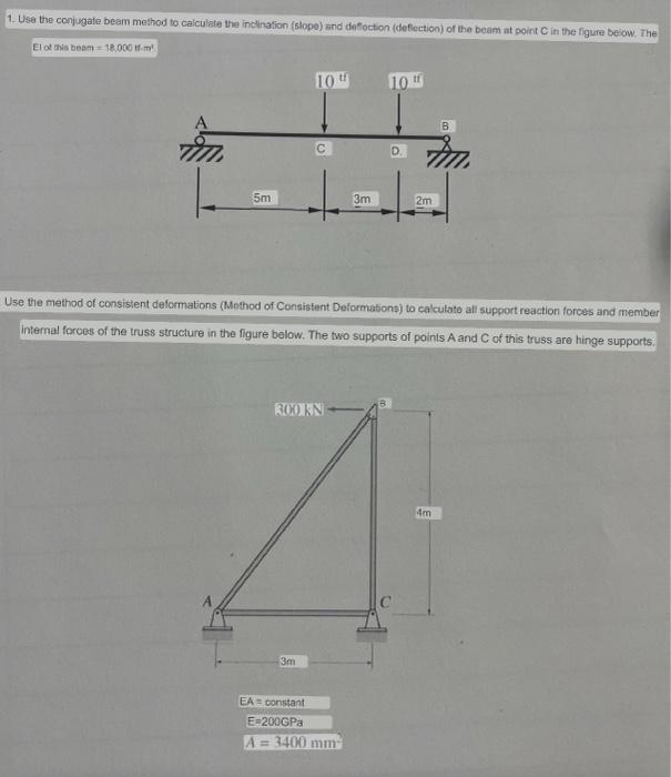 Solved Use the method of consistent deformations (Method of | Chegg.com