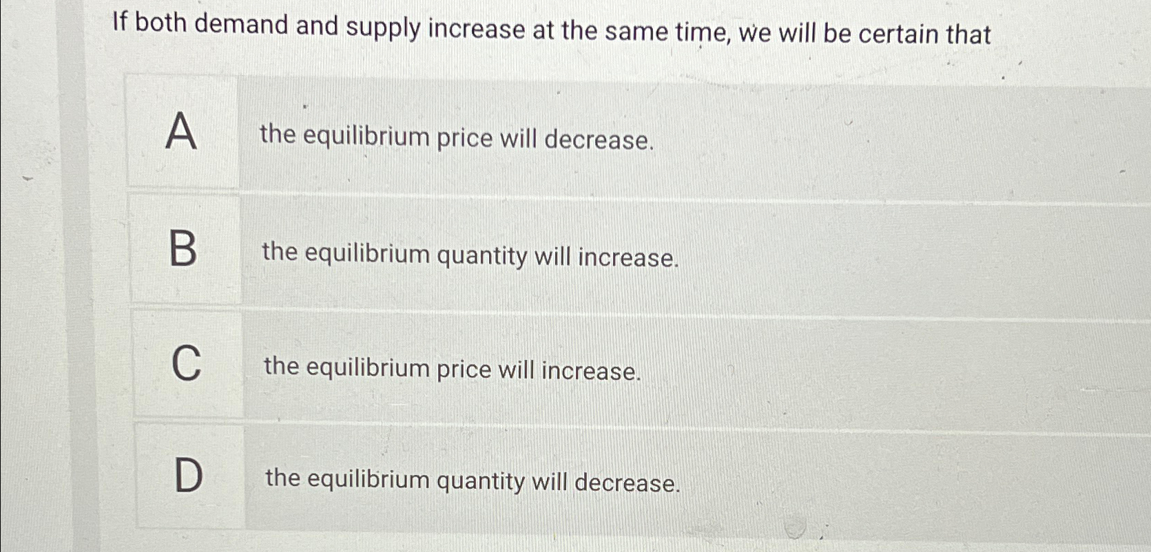 Solved If both demand and supply increase at the same time, | Chegg.com